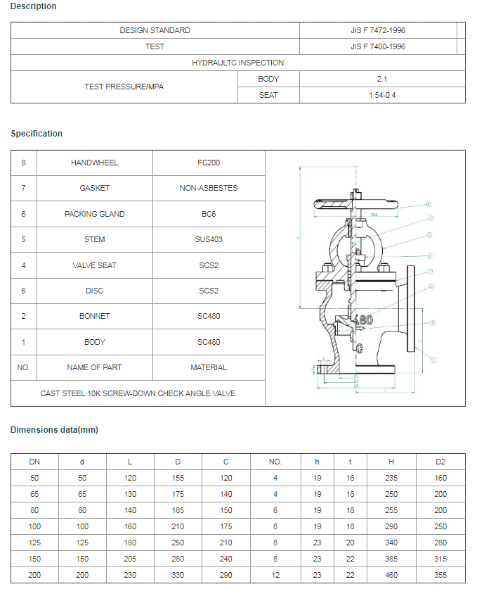 JIS F 7472 Cast Steel 10K screw-down angle valve - CÔNG TY TNHH THƯƠNG ...