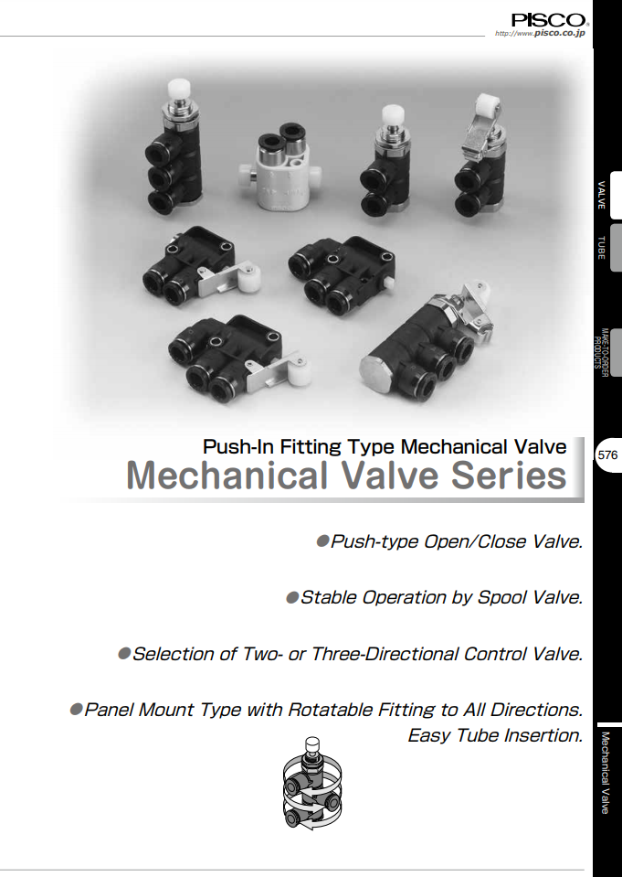 Mechanical valve Pisco: MVM, MVM-J, MVM-R, MVM-RJ, MVP, MVP-J, MVP-R ...