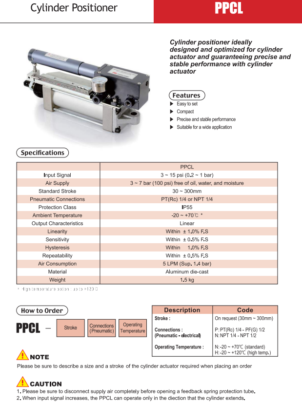 Cylinder Positioner PPCL - Cao Đạt TAE Co.,LTD