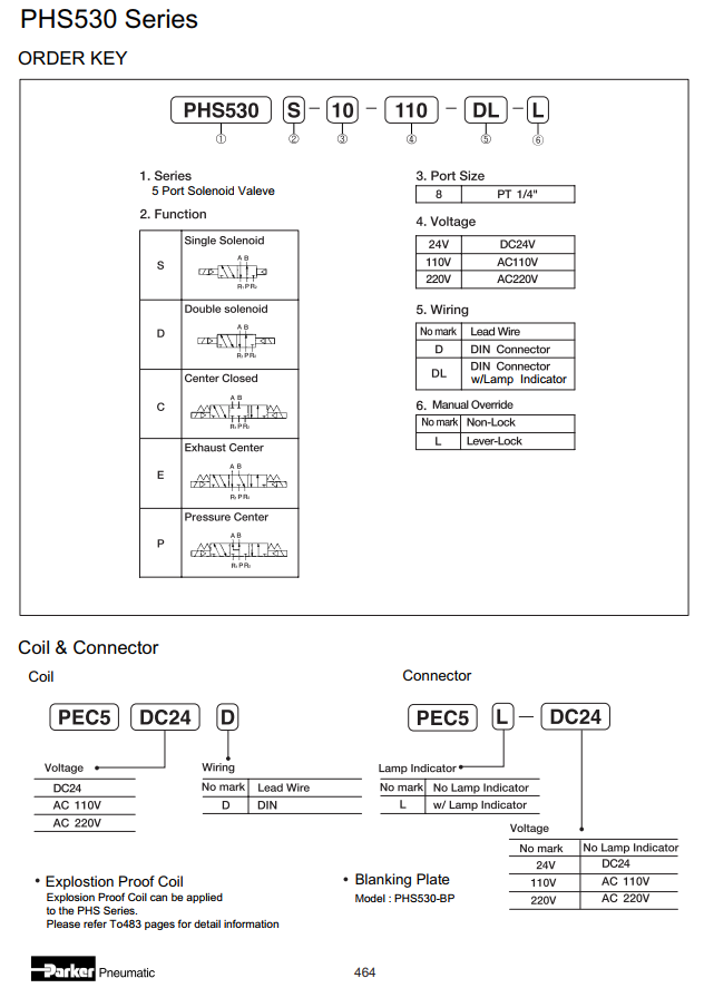 Van điện từ model:PHS 530 Parker - CÔNG TY TNHH THƯƠNG MẠI THIẾT BỊ TỰ ...